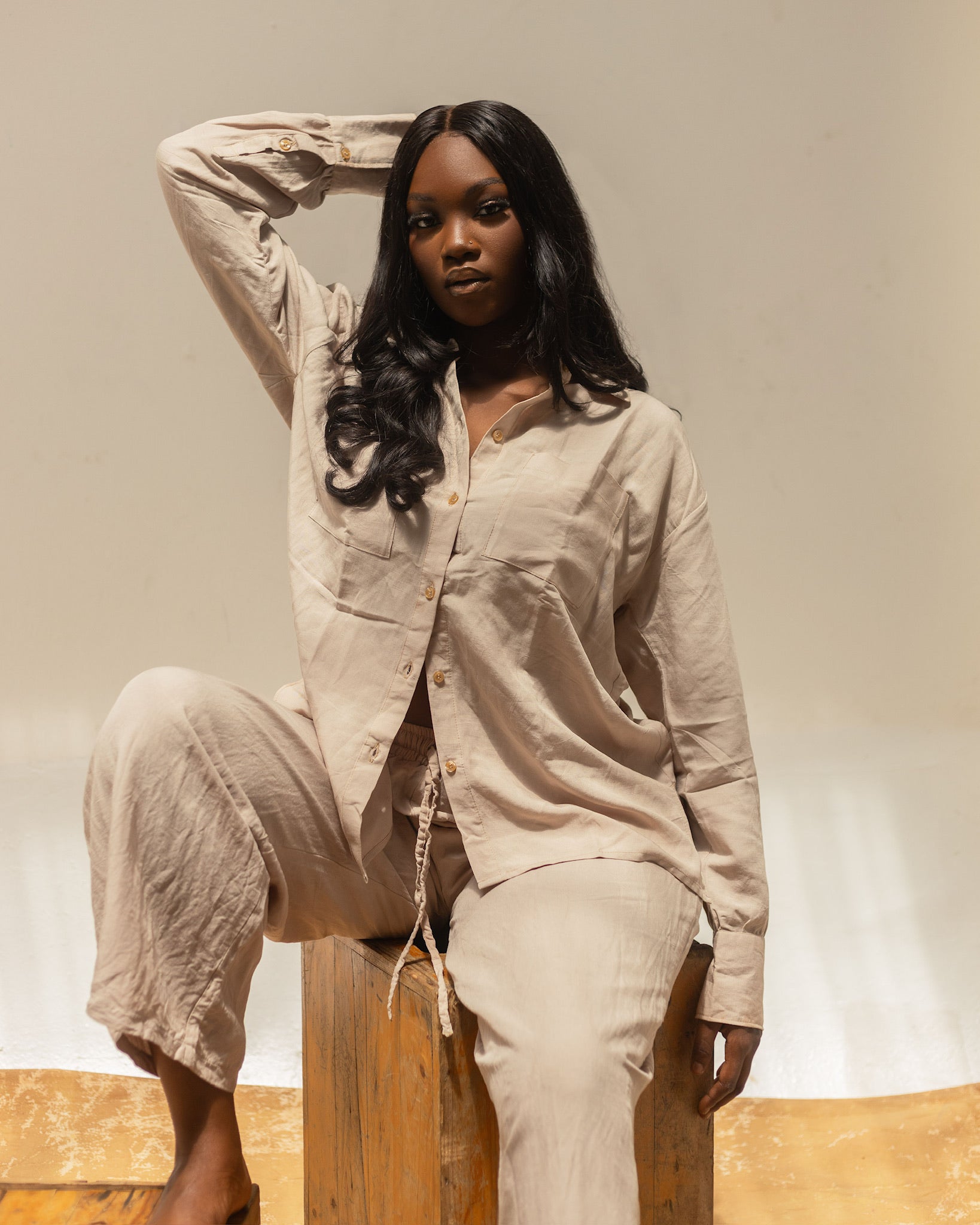 Samiya Linen Set - Beige – MoldMe By Molly